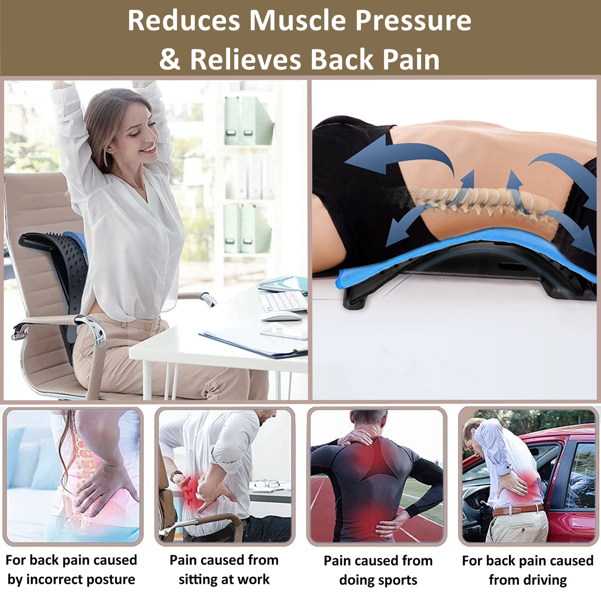 Adjustable Back Lumbar Stretcher – HEARTDECO