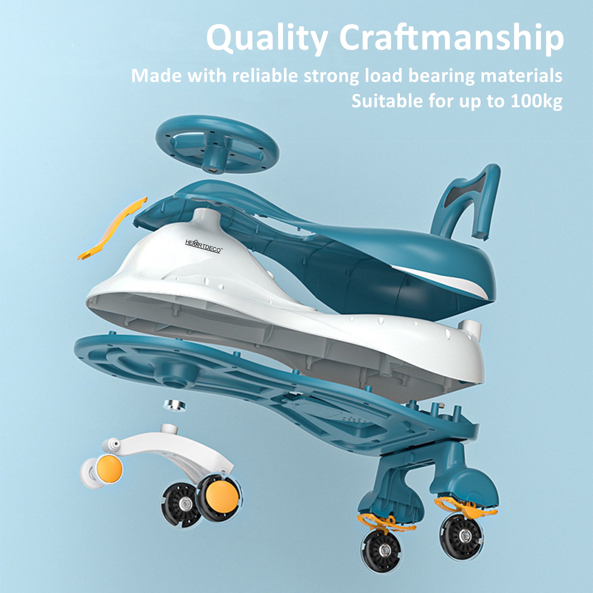 Colorful LED Kids Wiggle Car Ride On Toy – HEARTDECO