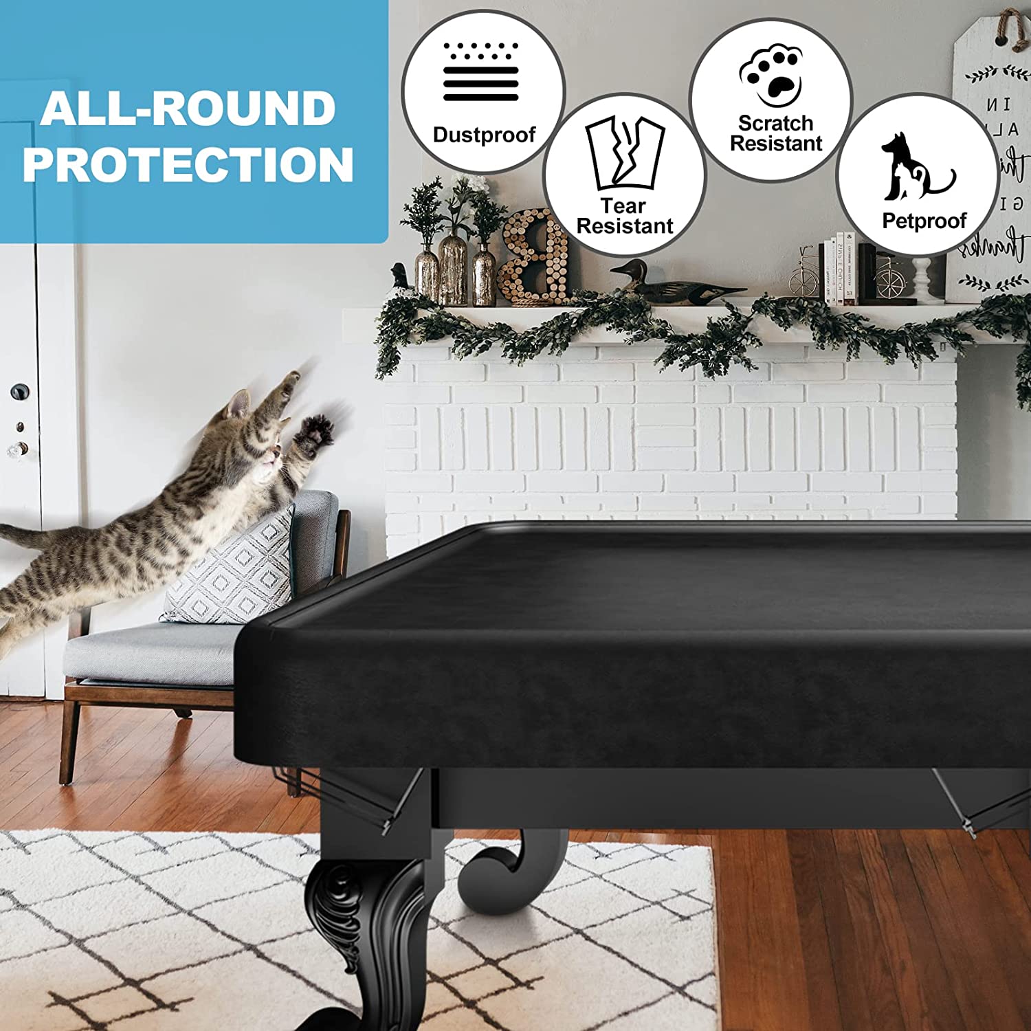 Waterproof PU Leather Pool Table Protector Cover 7ft – HEARTDECO