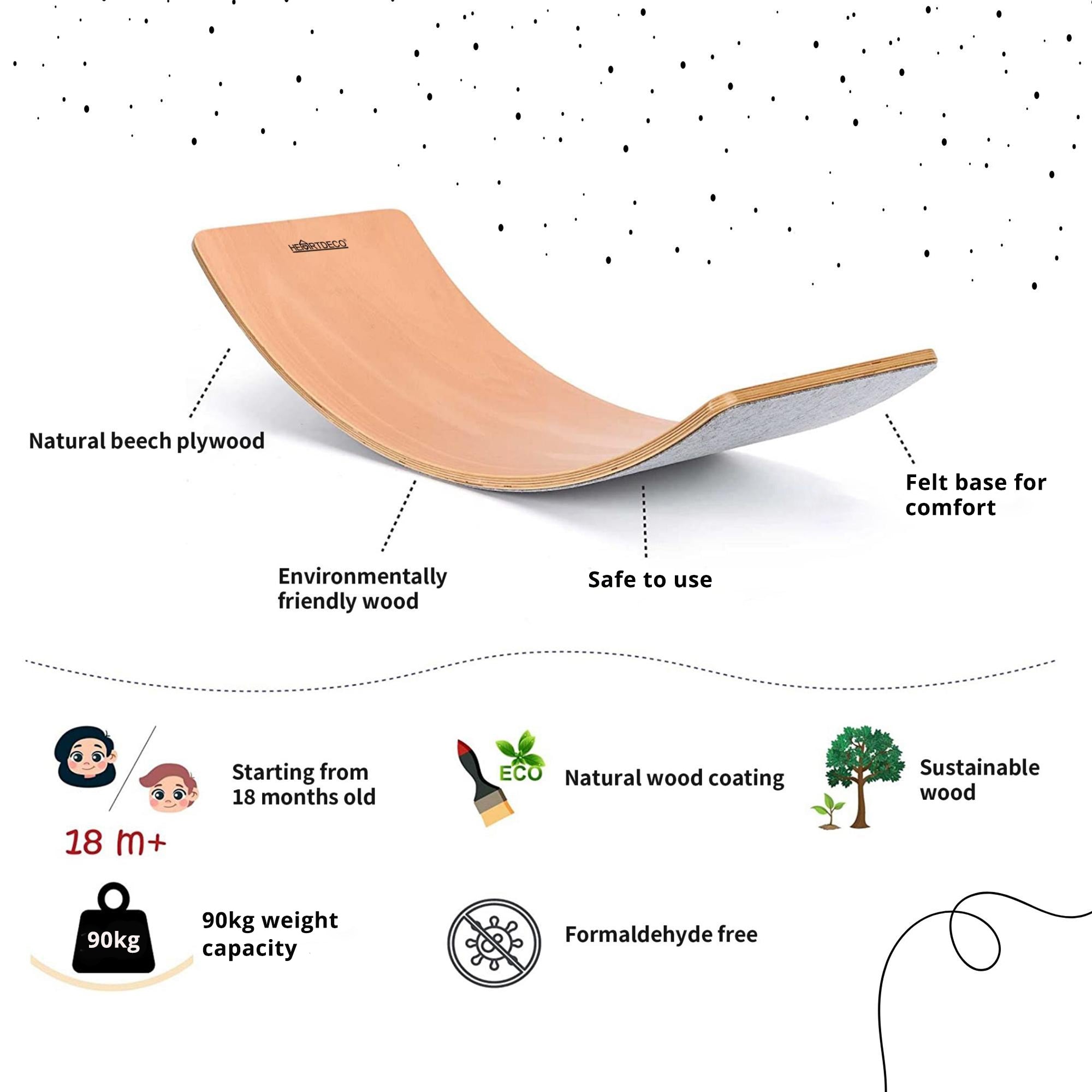 Wooden Wobble Balance Board for Kids – HEARTDECO