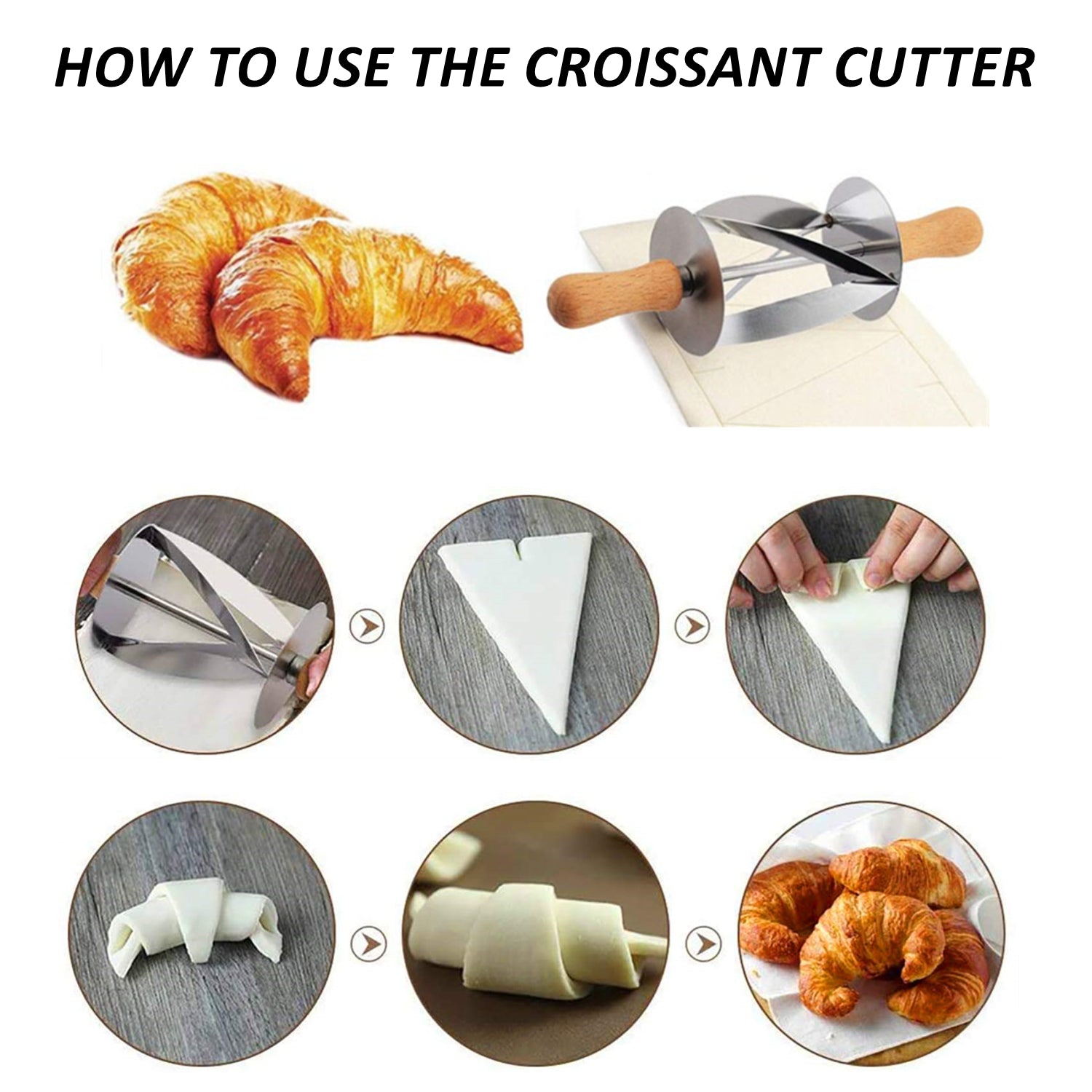 9pcs Croissant Cutter Baking Dough Tool Set – HEARTDECO