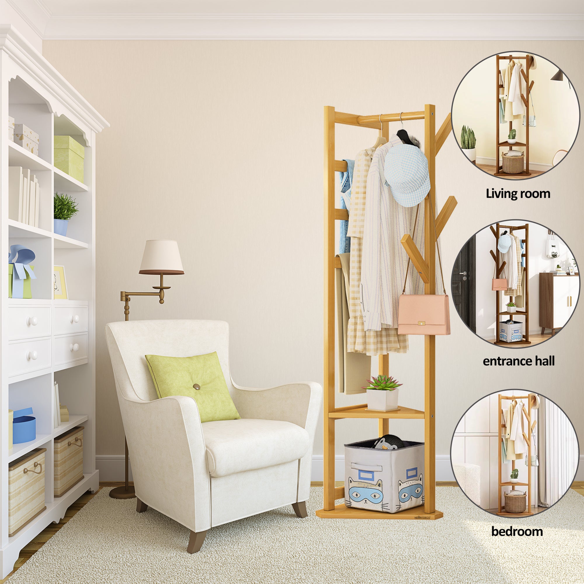 Triangular Bamboo Coat Rack – HEARTDECO