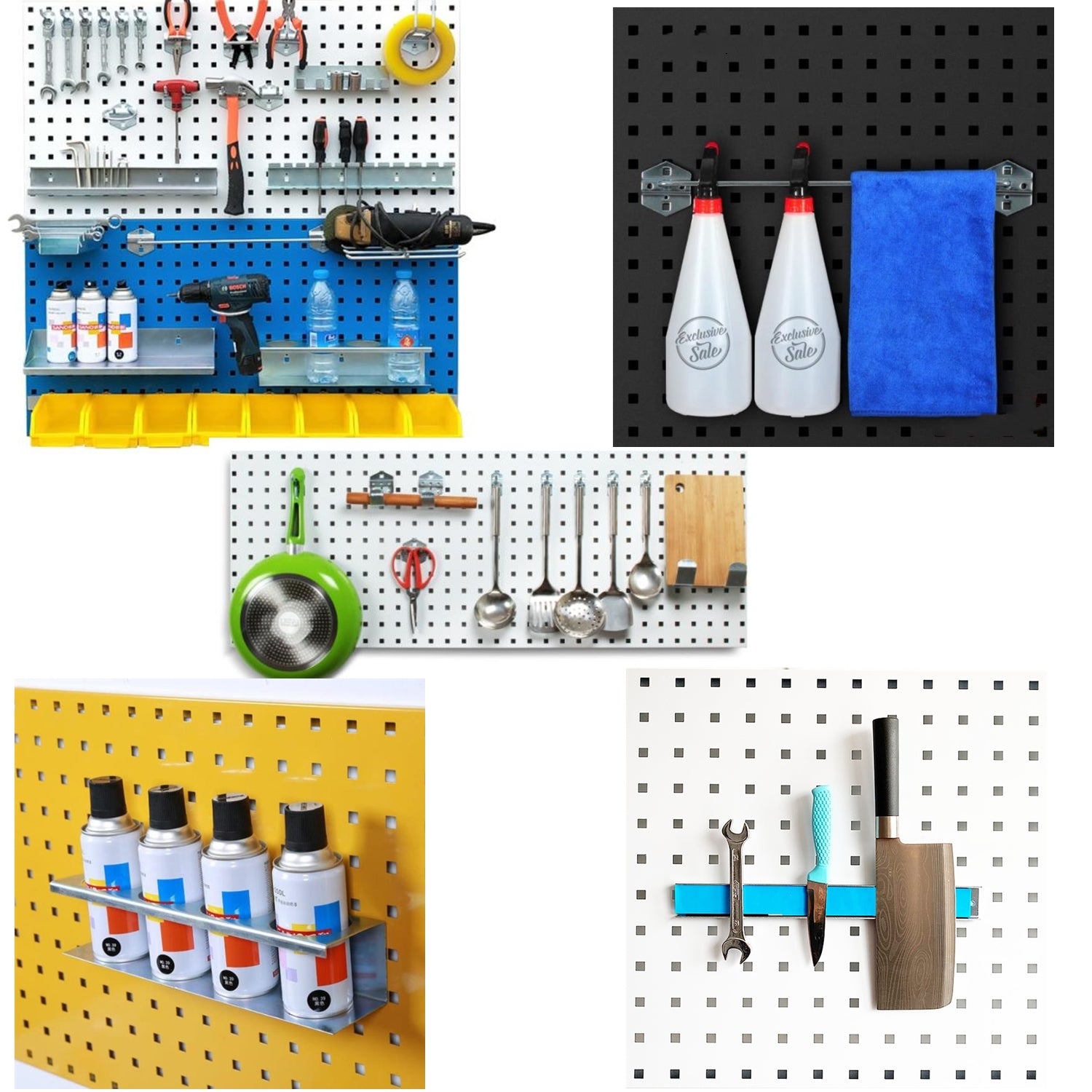 Steel Pegboard Accessories 4Pcs Set – HEARTDECO