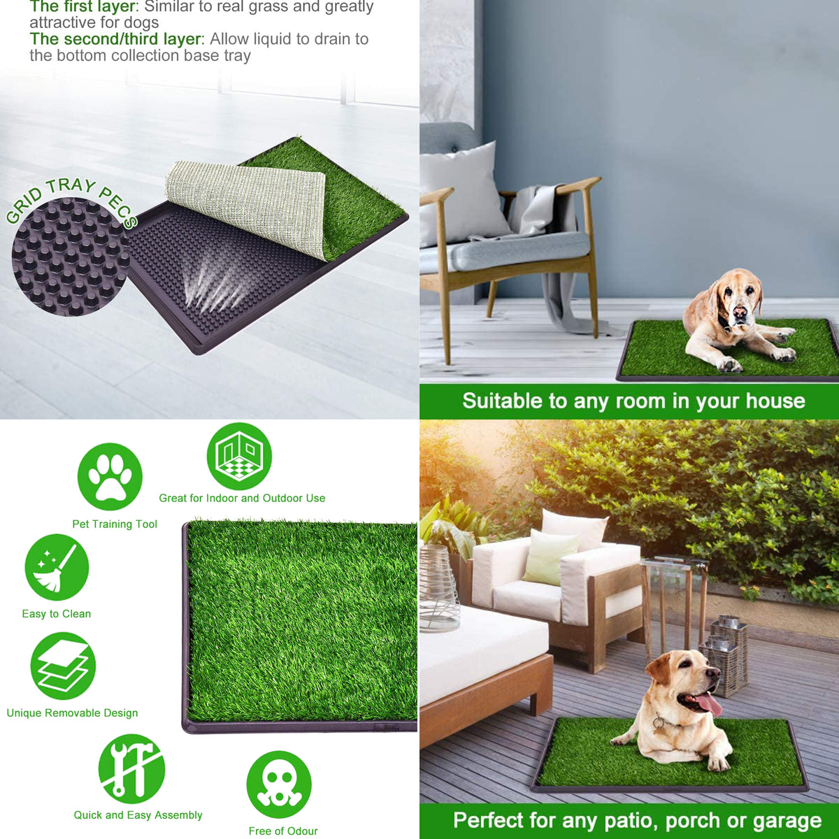 Pet Dog Turf Potty Training Mat – HEARTDECO