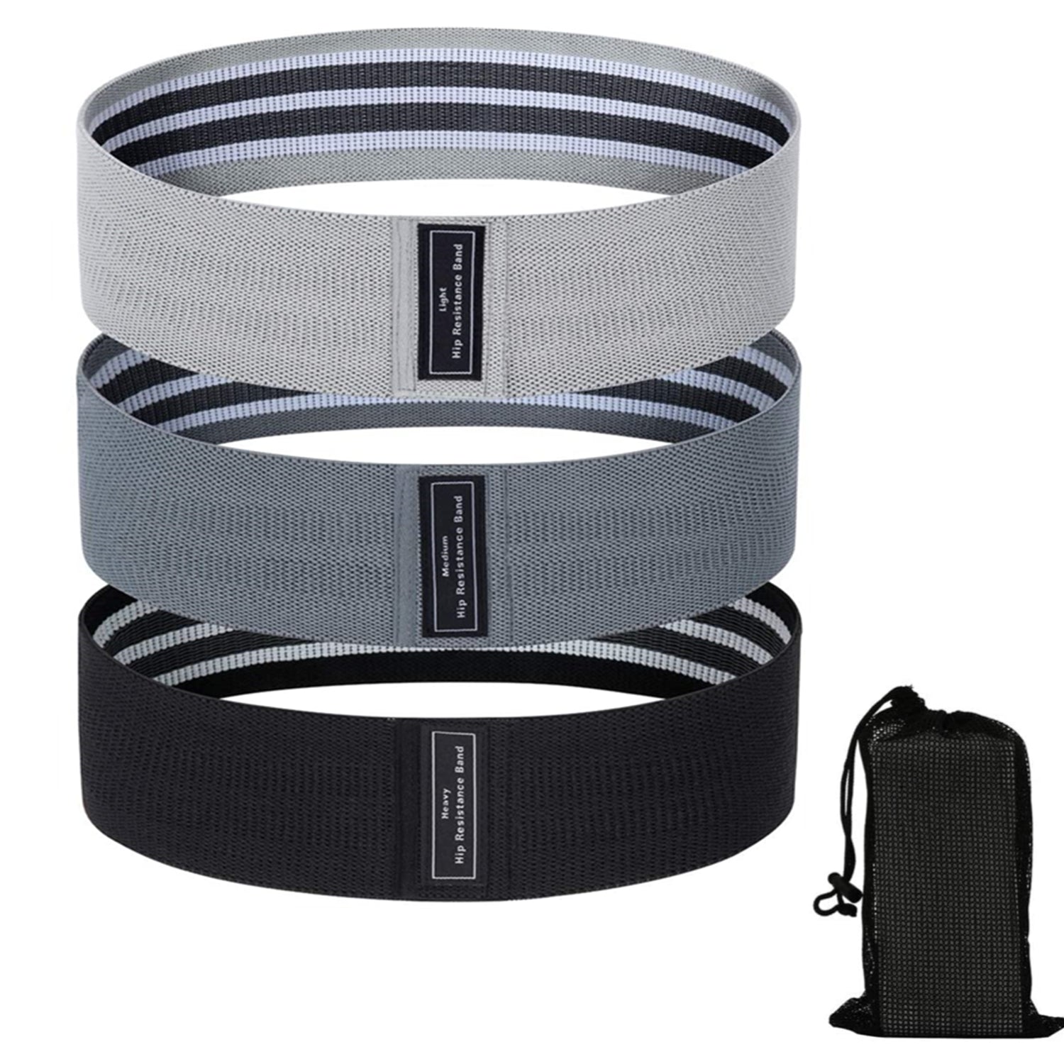 Fitness Loop Fabric Exercise Resistance Band Set of 3 – HEARTDECO