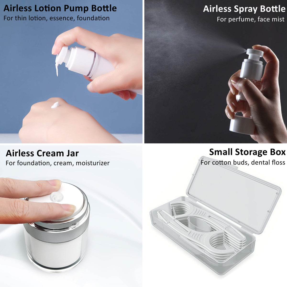 Airless Vacuum Travel Bottles & Toiletry Bag Set – HEARTDECO