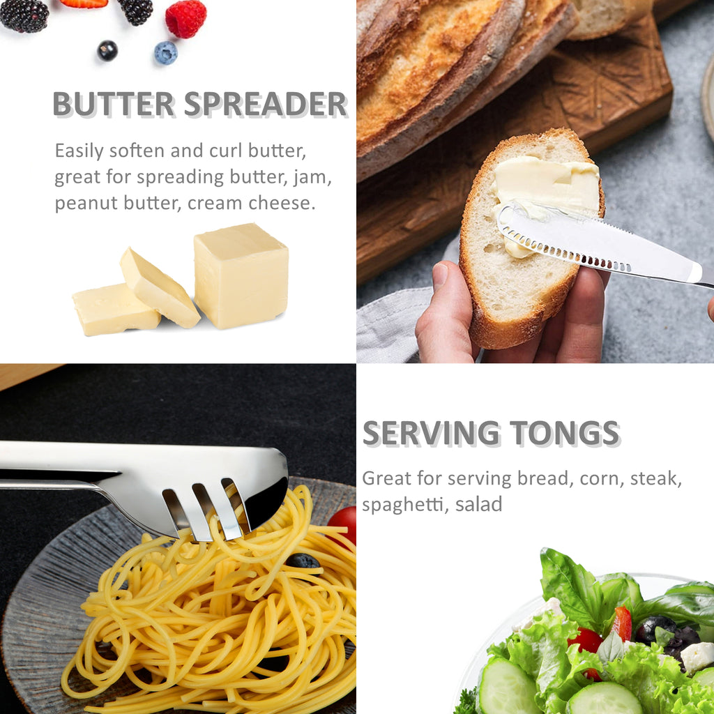 5PCs Serving Spoon Tongs Utensils Set – HEARTDECO