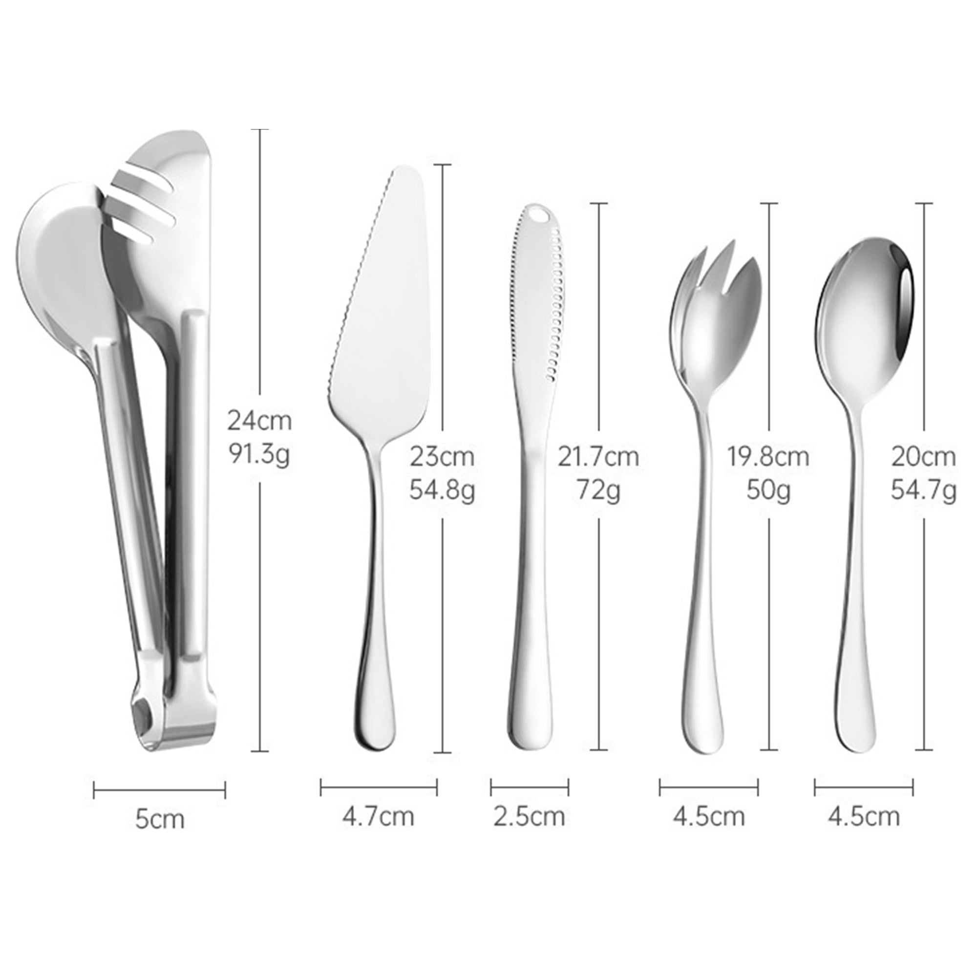 5PCs Serving Spoon Tongs Utensils Set – HEARTDECO