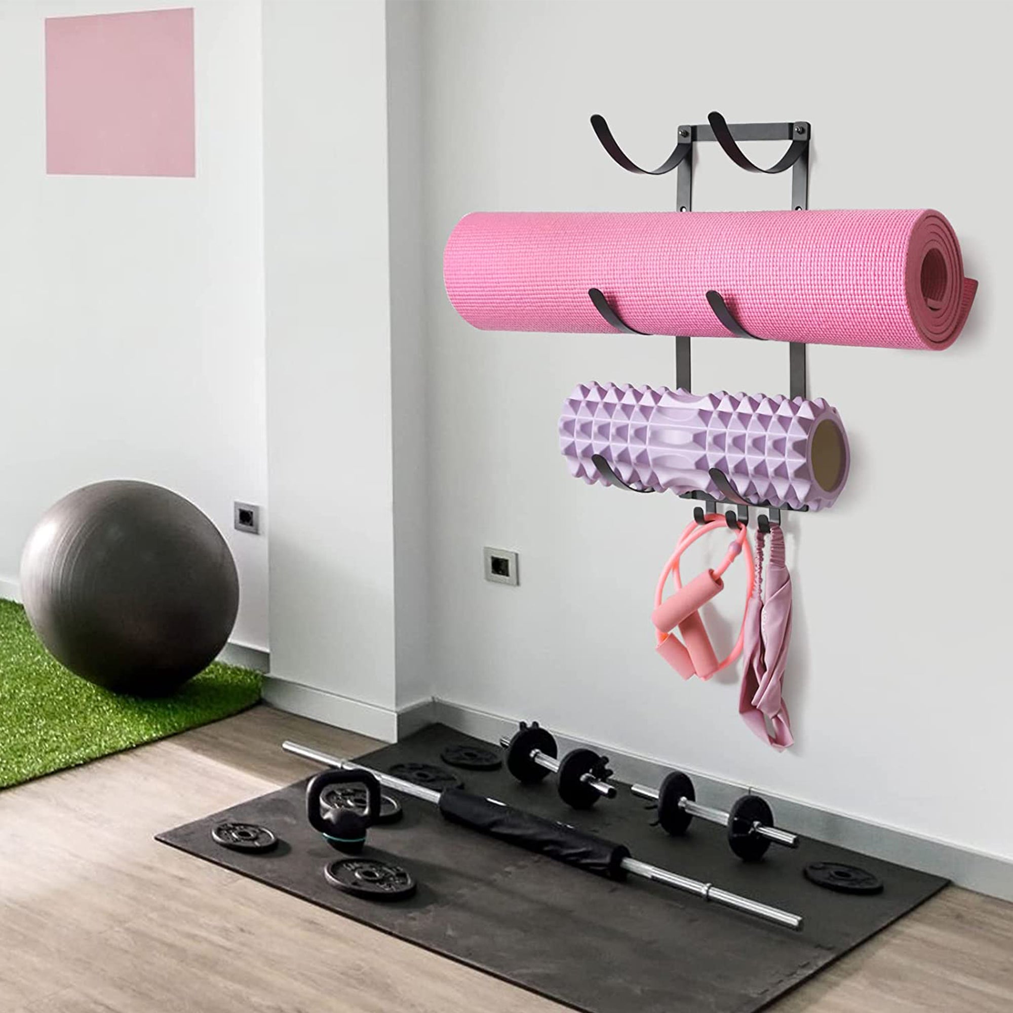 Wall Mounted Yoga Mat Holder Gym Accessories Rack – HEARTDECO
