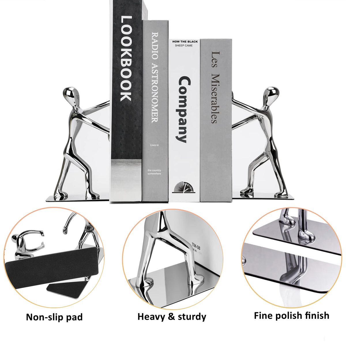 Creative Metal Bookends Book Holders – HEARTDECO