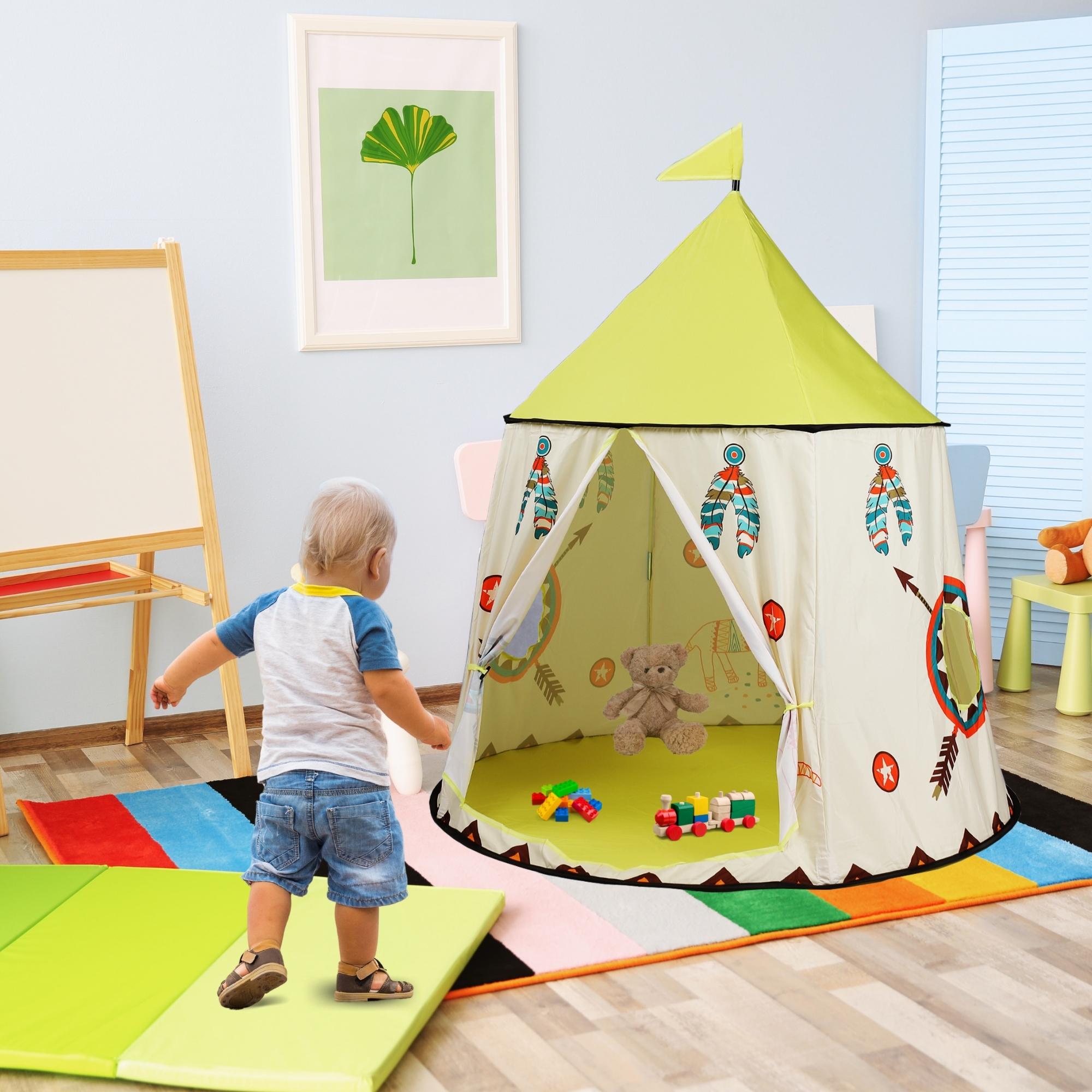 Kids Indoor Castle Play Tent - Yellow – HEARTDECO