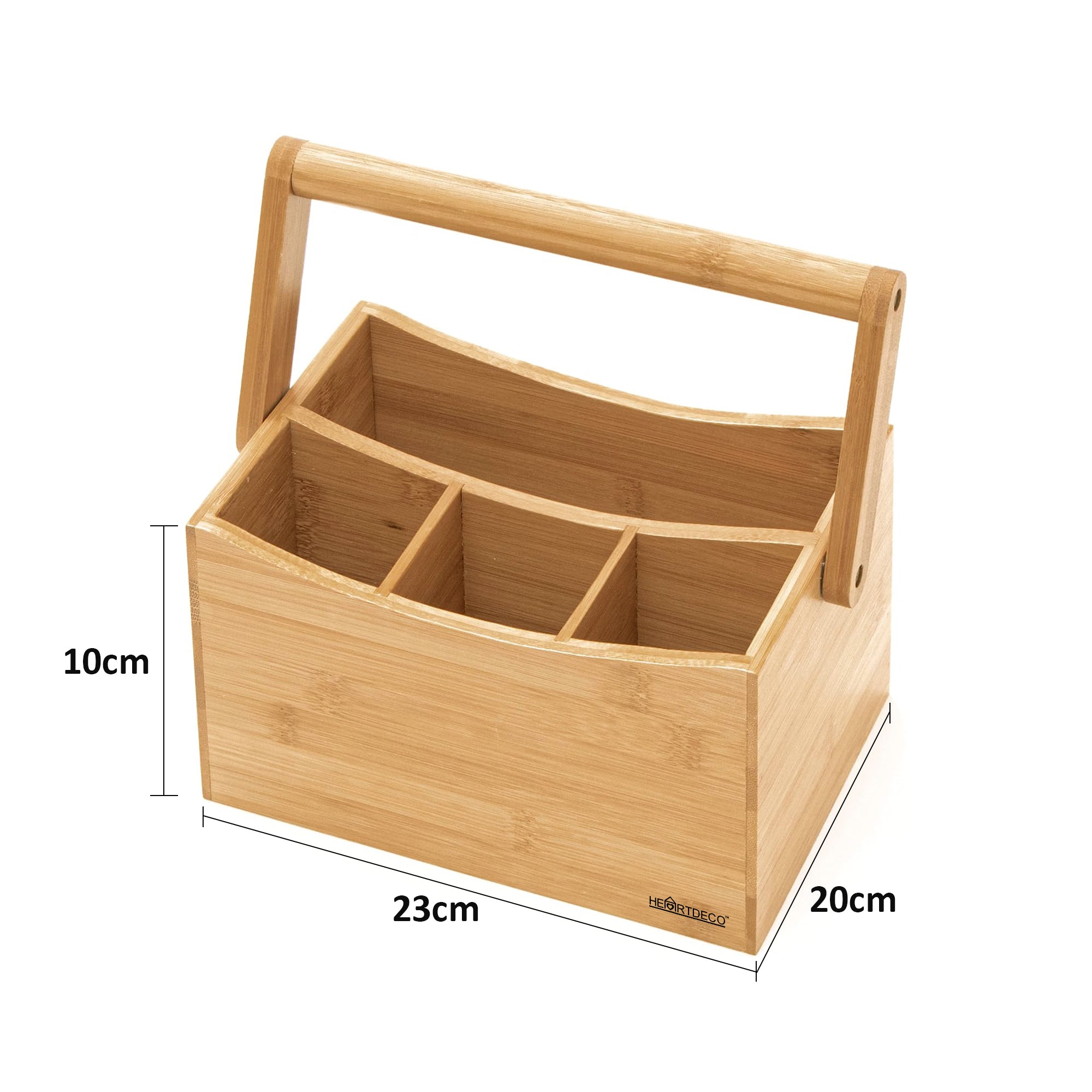 Bamboo Cutlery Caddy Holder Tabletop Organizer – HEARTDECO