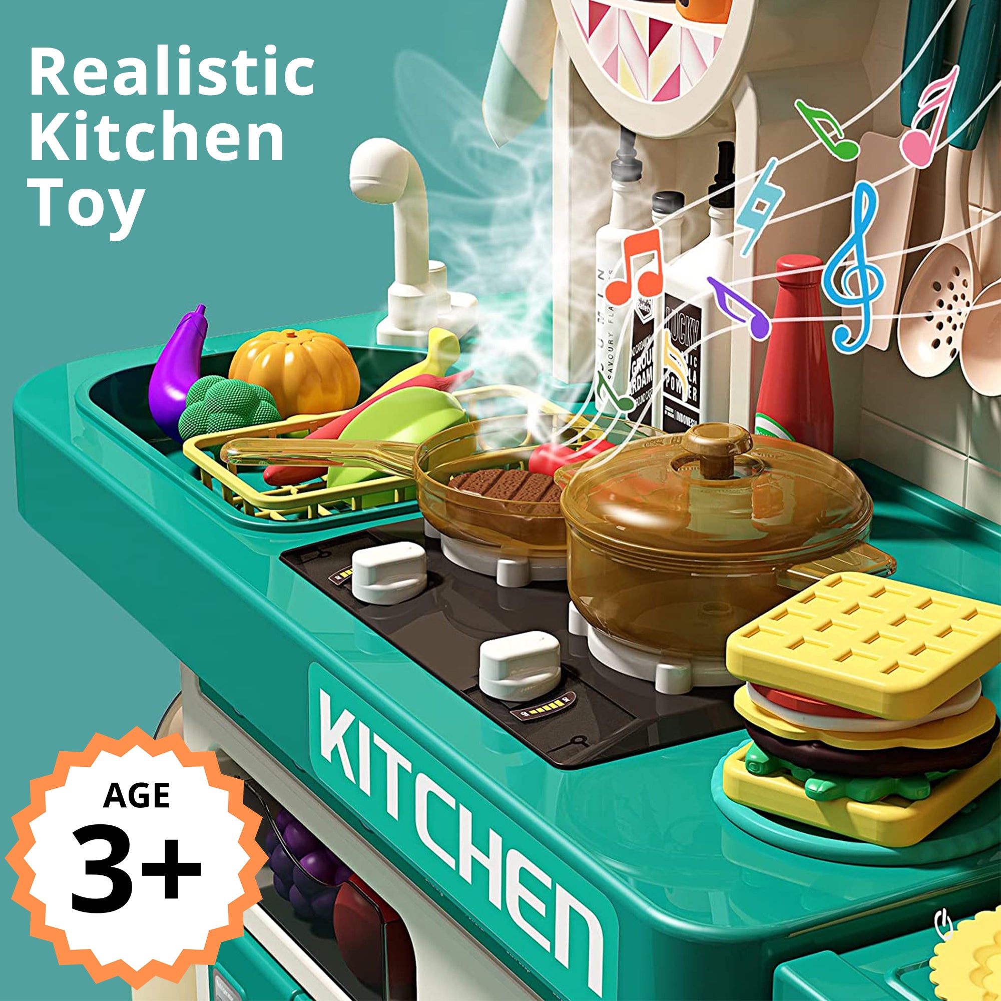 Kids Toy Kitchen Playset – HEARTDECO