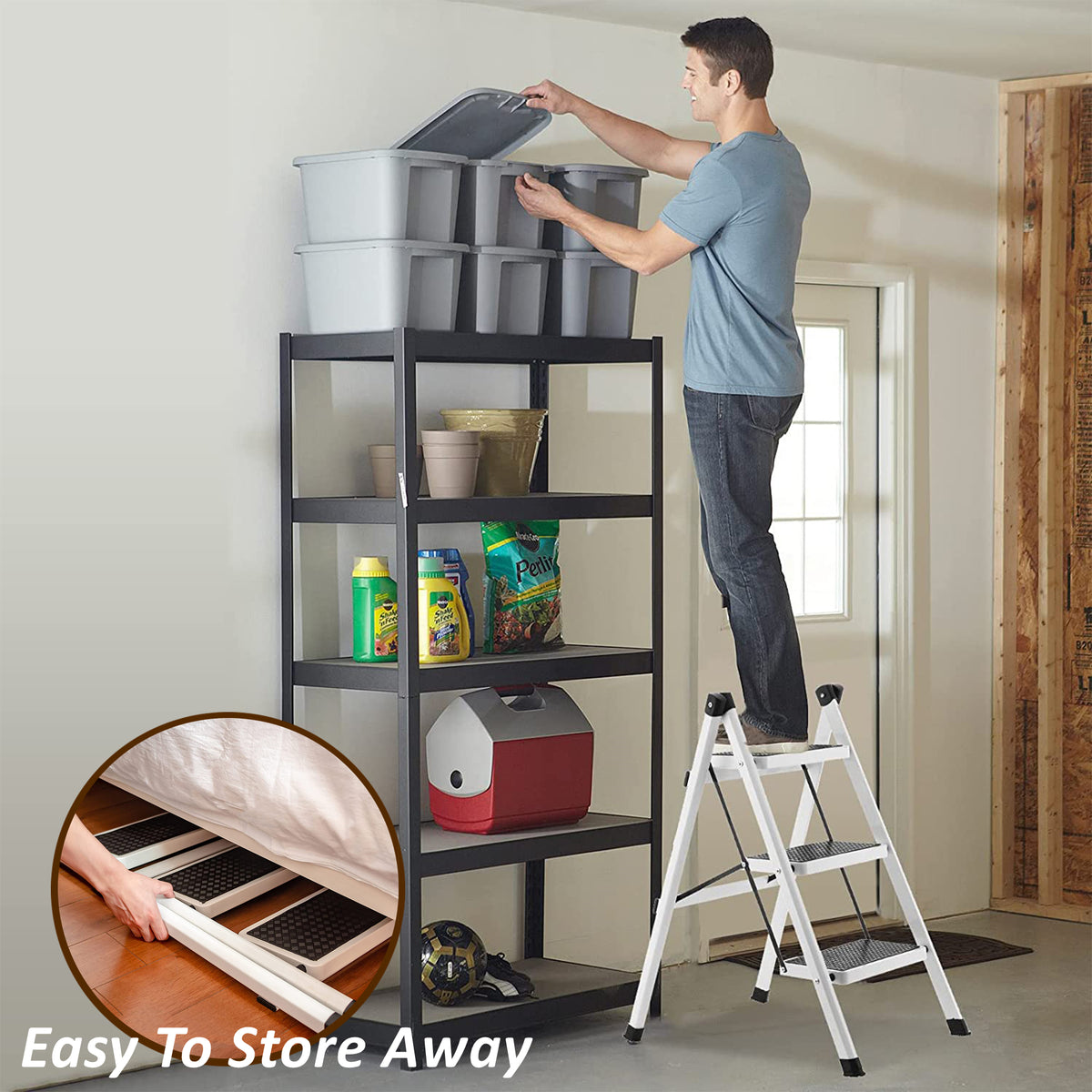 Folding Kitchen Step Stool Ladder – HEARTDECO