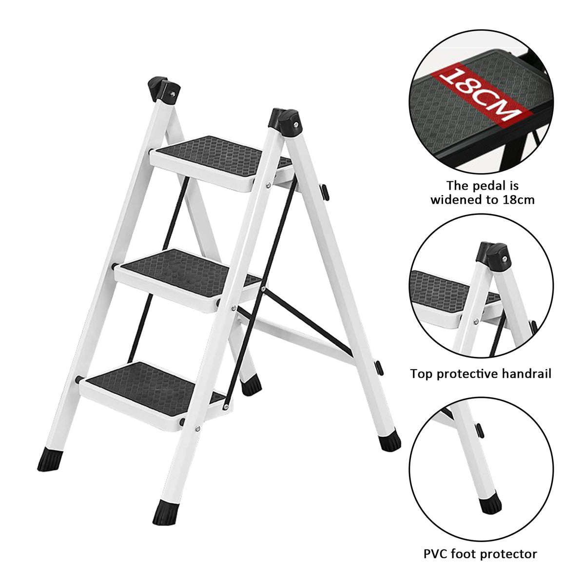 Folding Kitchen Step Stool Ladder – HEARTDECO